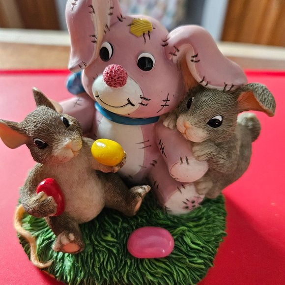 Fitz and Floyd | Accents | Charming Tails Easter No Thanks I Am Stuffed ...
